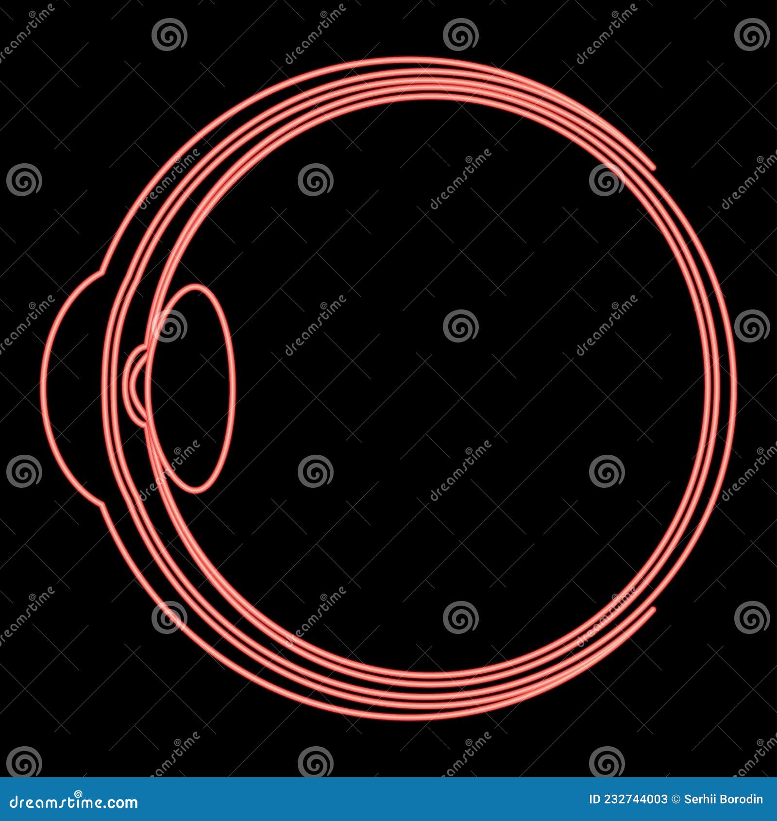 Neon Eyeball Red Color Vector Illustration Flat Style Image Stock ...