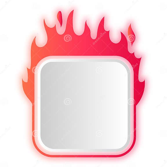 Neon Fire Frame stock vector. Illustration of border - 329082959