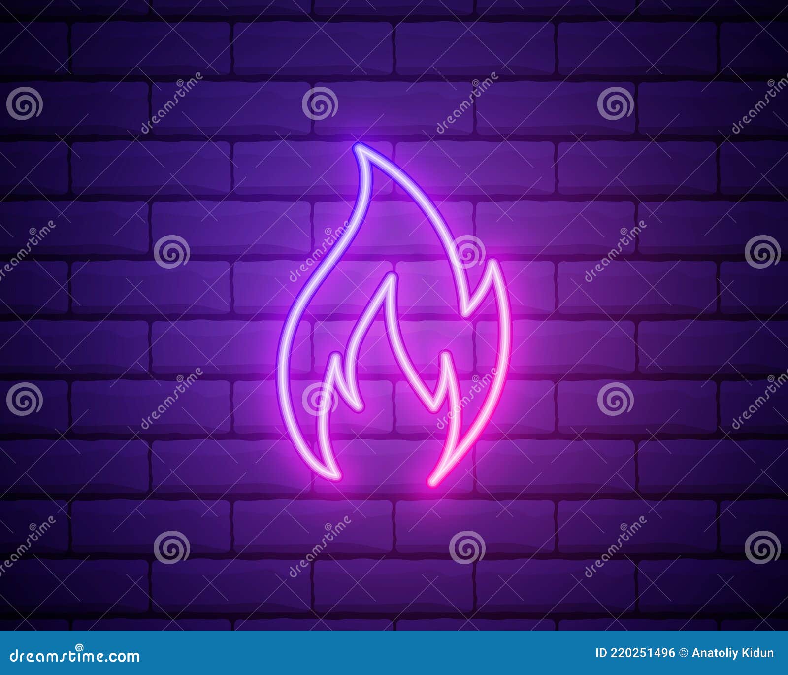 Neon Fire Icon. Elements in Neon Style Icons Stock Vector ...