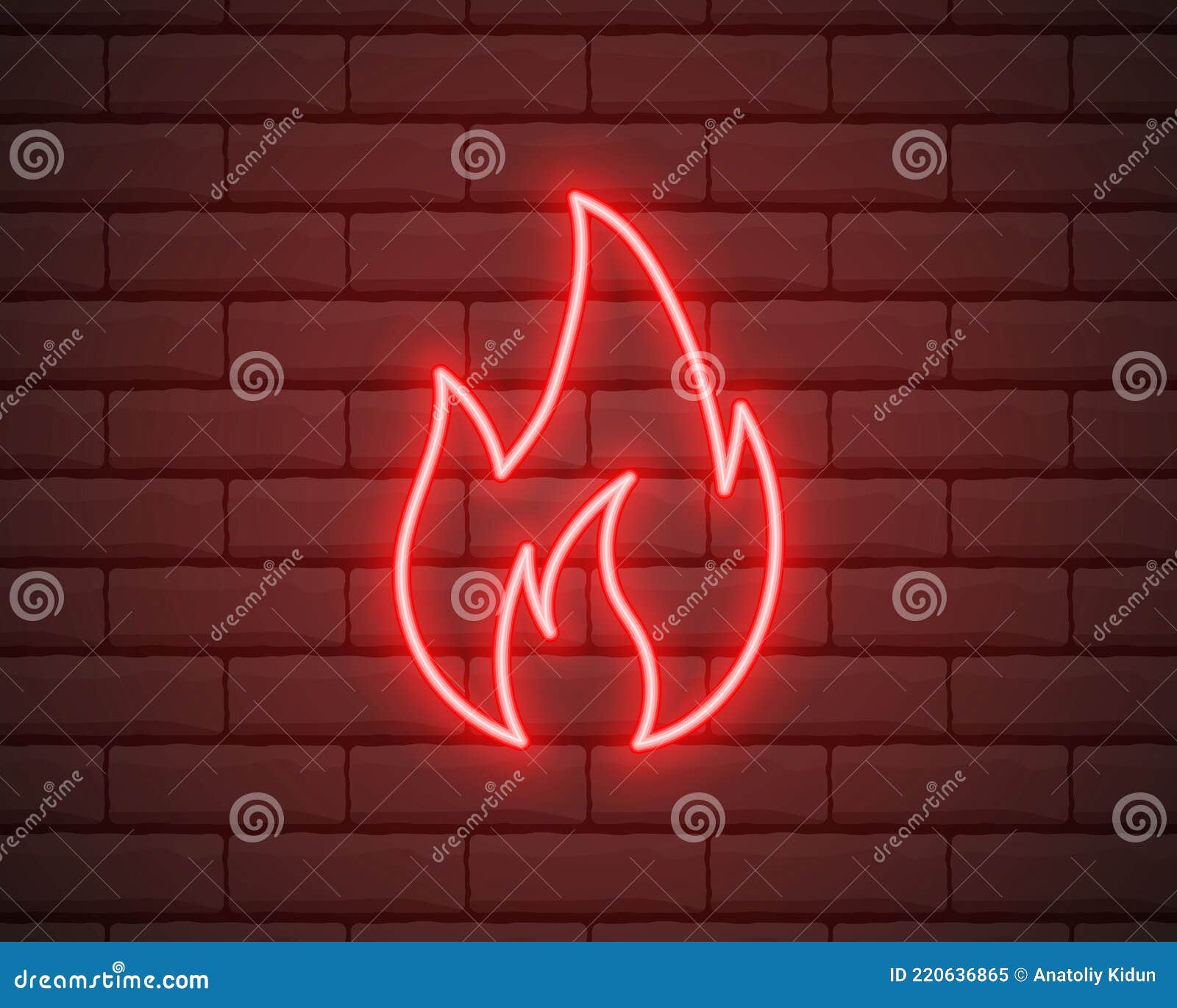 Neon Fire Icon. Elements in Neon Style Icons Stock Vector ...