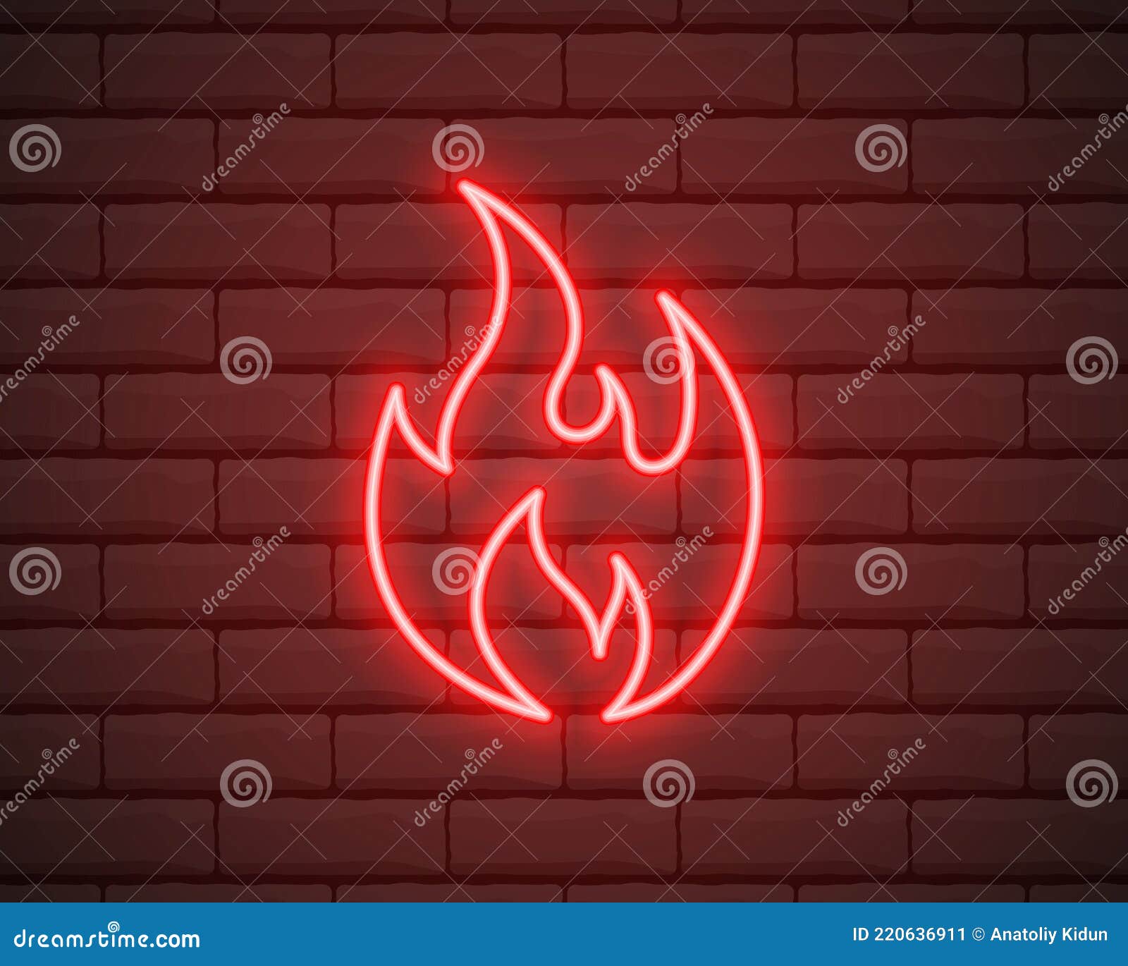 Neon Fire Icon. Elements in Neon Style Icons Stock Vector ...