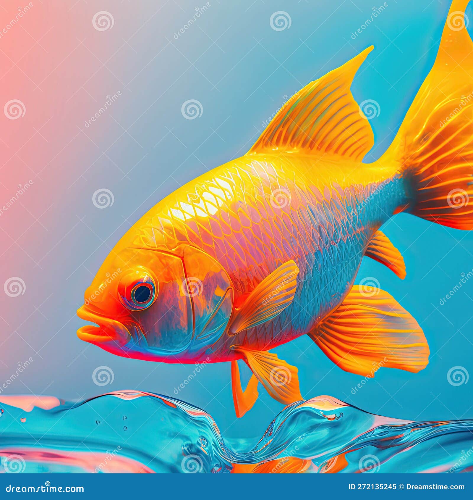 Neon Fish in Neon Colors. Pop Style Art Stock Illustration ...