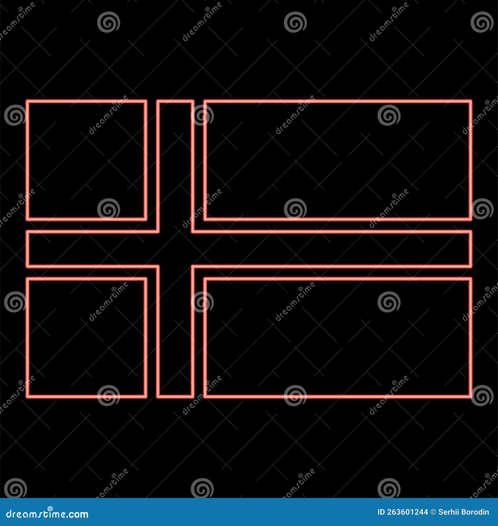 Neon Flag of Norway Red Color Vector Illustration Image Flat Style ...