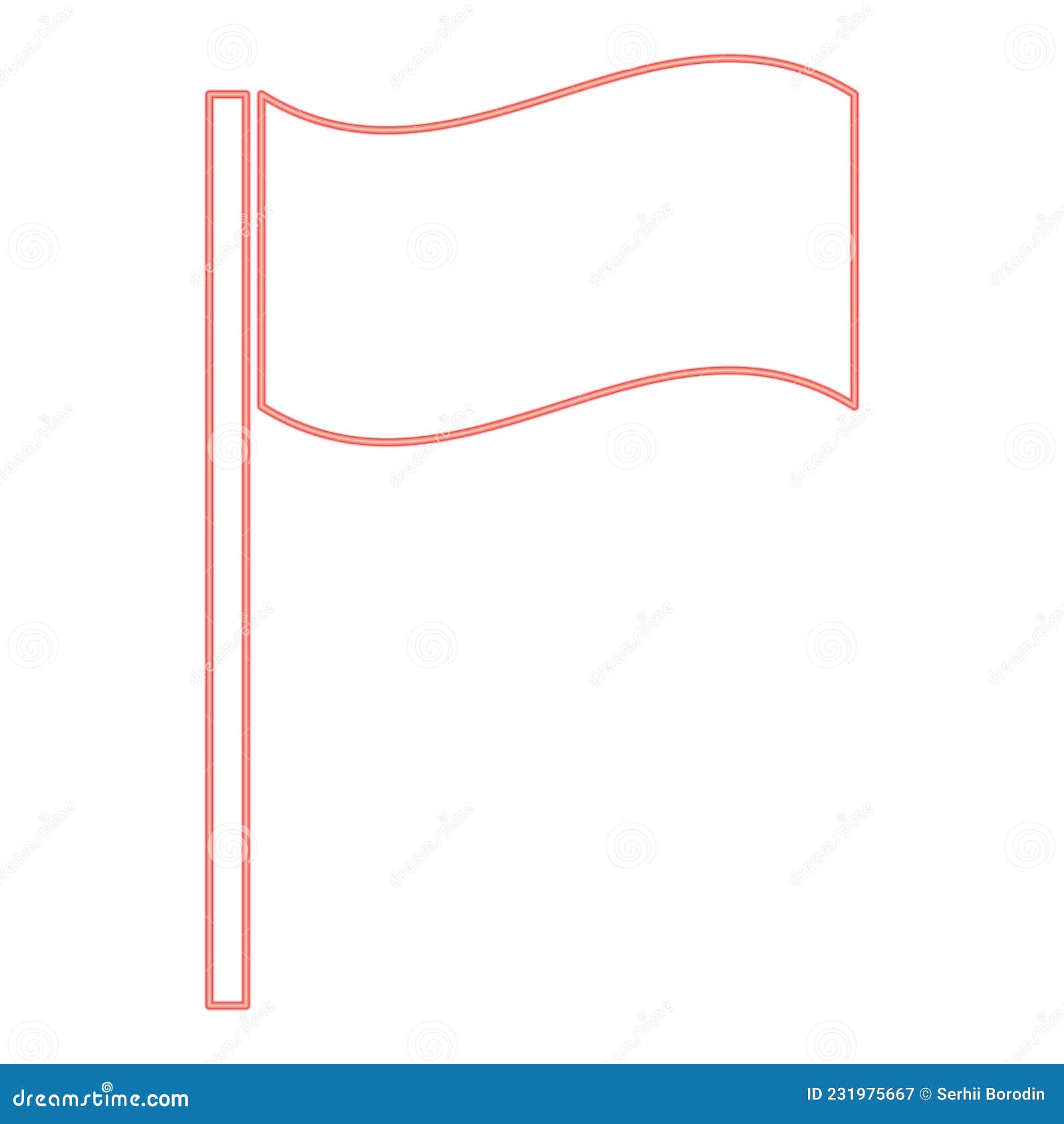 Neon Flag Red Color Vector Illustration Flat Style Image Stock Vector ...