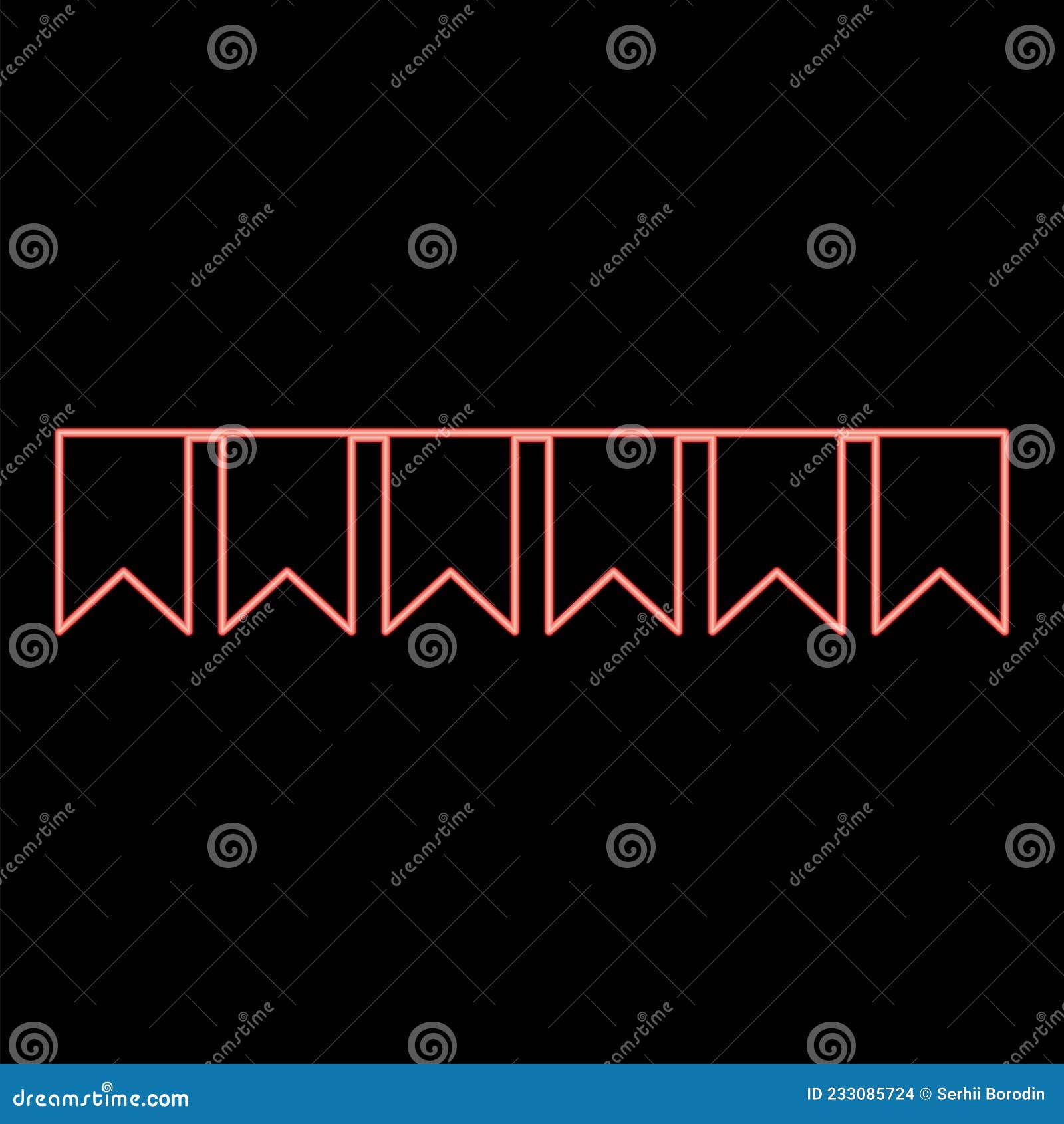Neon Flag Ribbons Red Color Vector Illustration Flat Style Image Stock ...