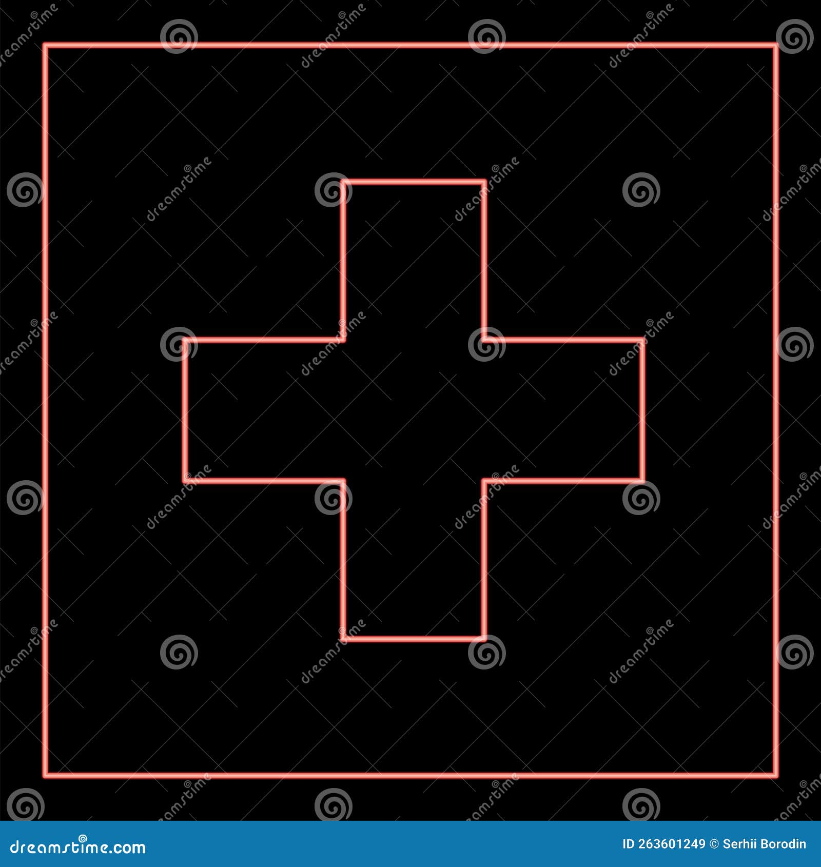 Neon Flag of Switzerland Red Color Vector Illustration Image Flat Style ...