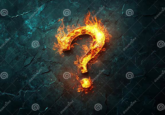 With Neon Flames Emerging from a Vibrant Question Mark Stock Image ...
