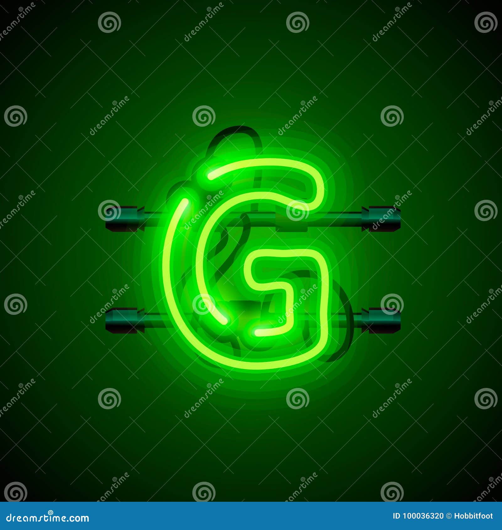 Neon Font Letter G, Art Design Singboard. Stock Vector - Illustration ...