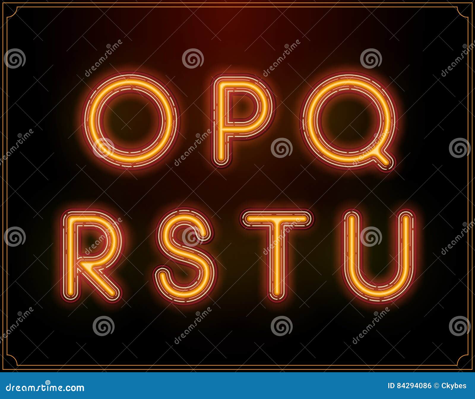 Neon Font Type Alphabet. Glowing in Vector Stock Vector - Illustration ...