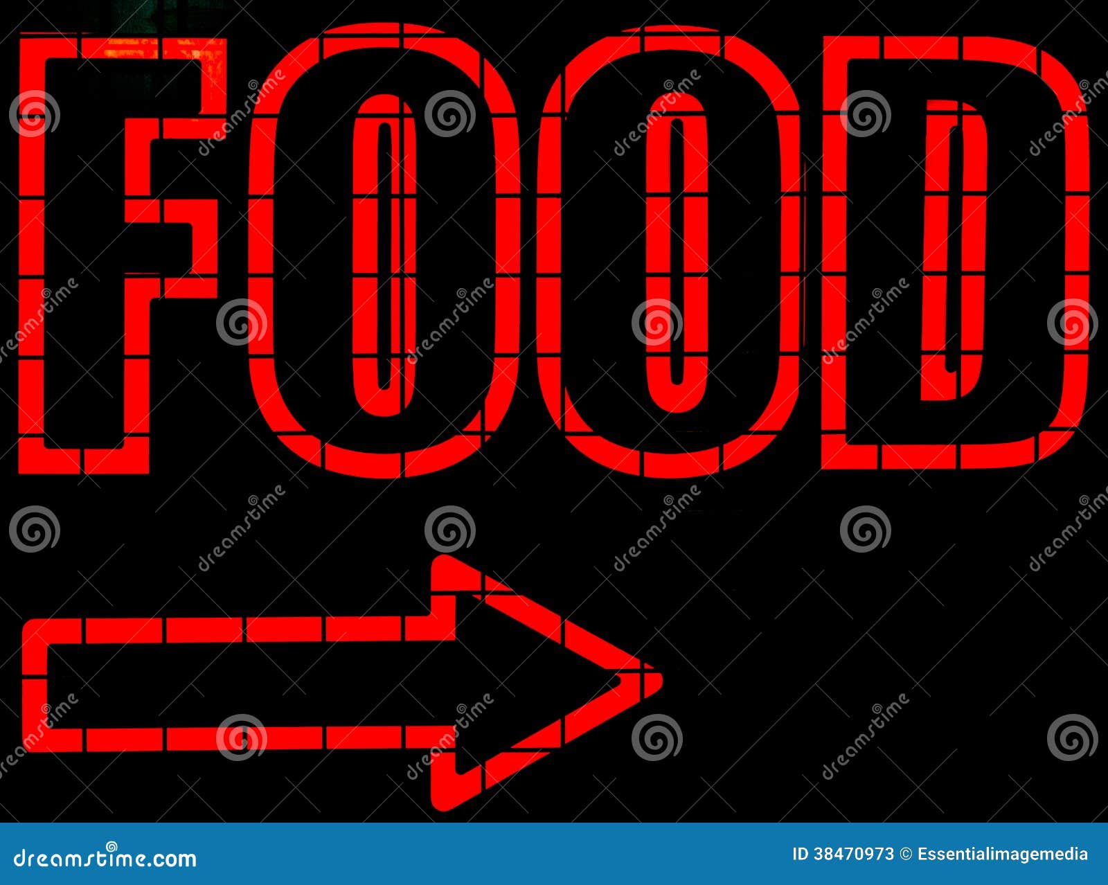 Neon Food Sign stock illustration. Illustration of impressive - 38470973