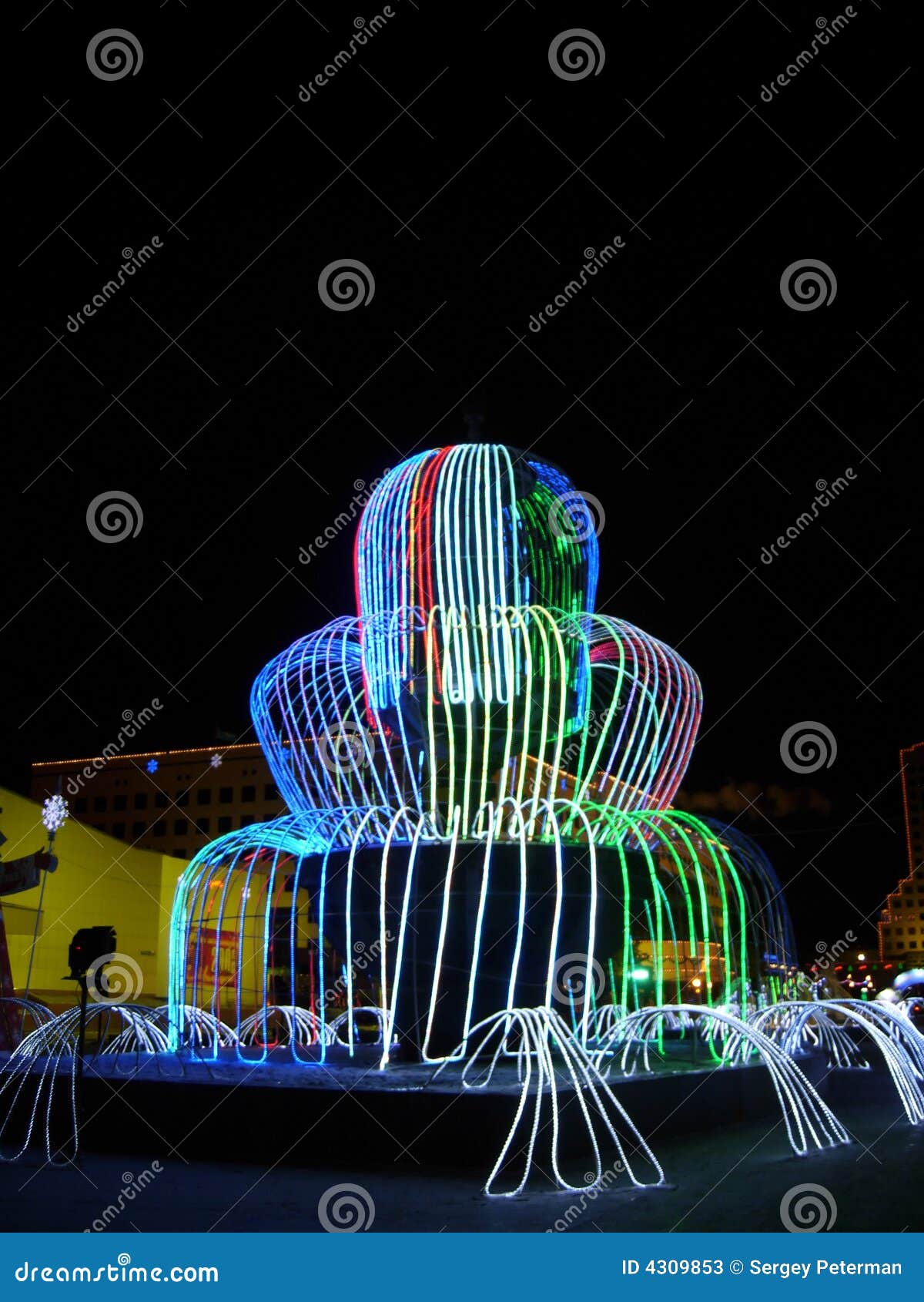 Neon fountain stock image. Image of cable, mystery, glowing - 4309853
