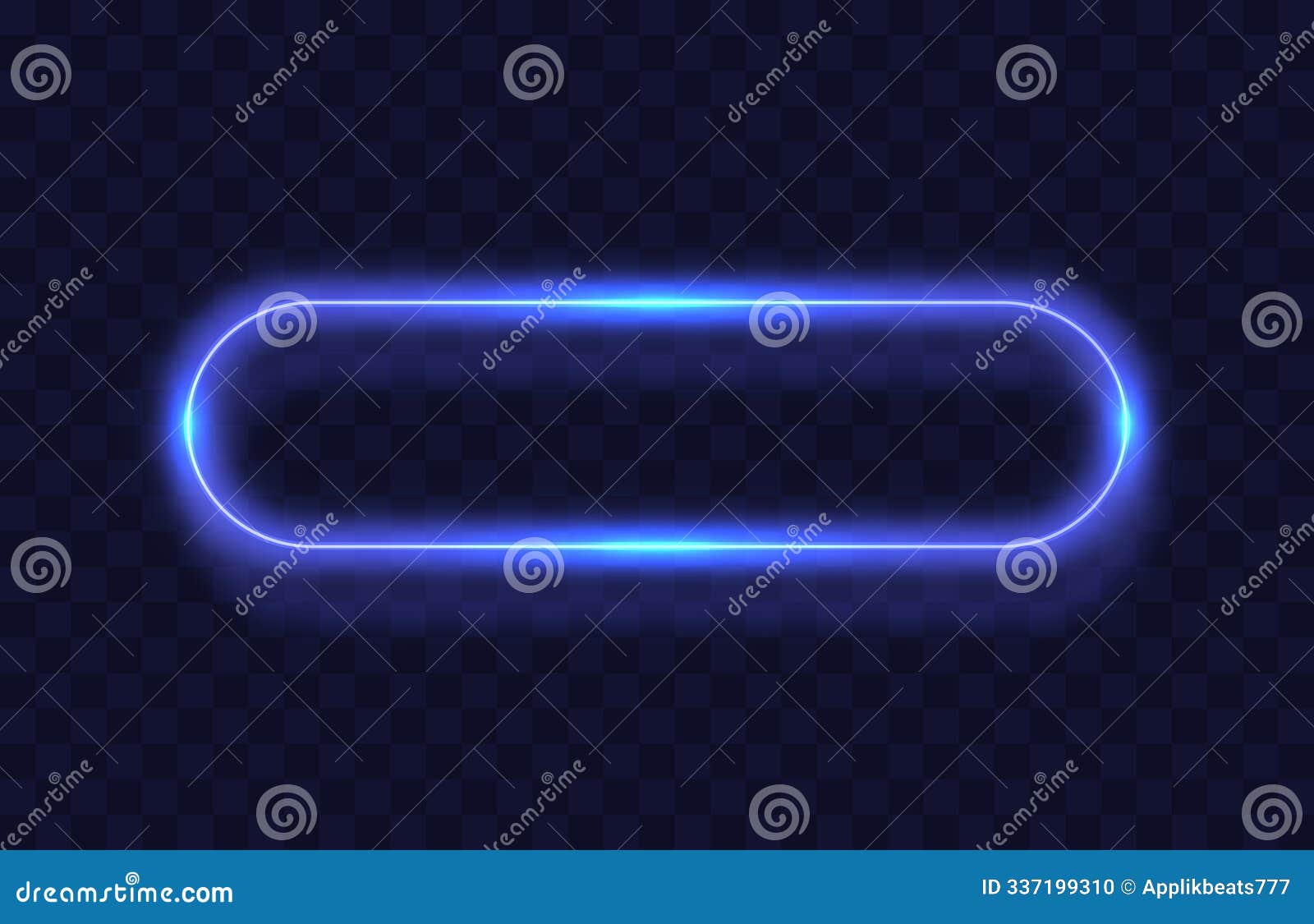 Neon Frame, Blue Lamp, Transparent Background, Line Electric. Vector ...