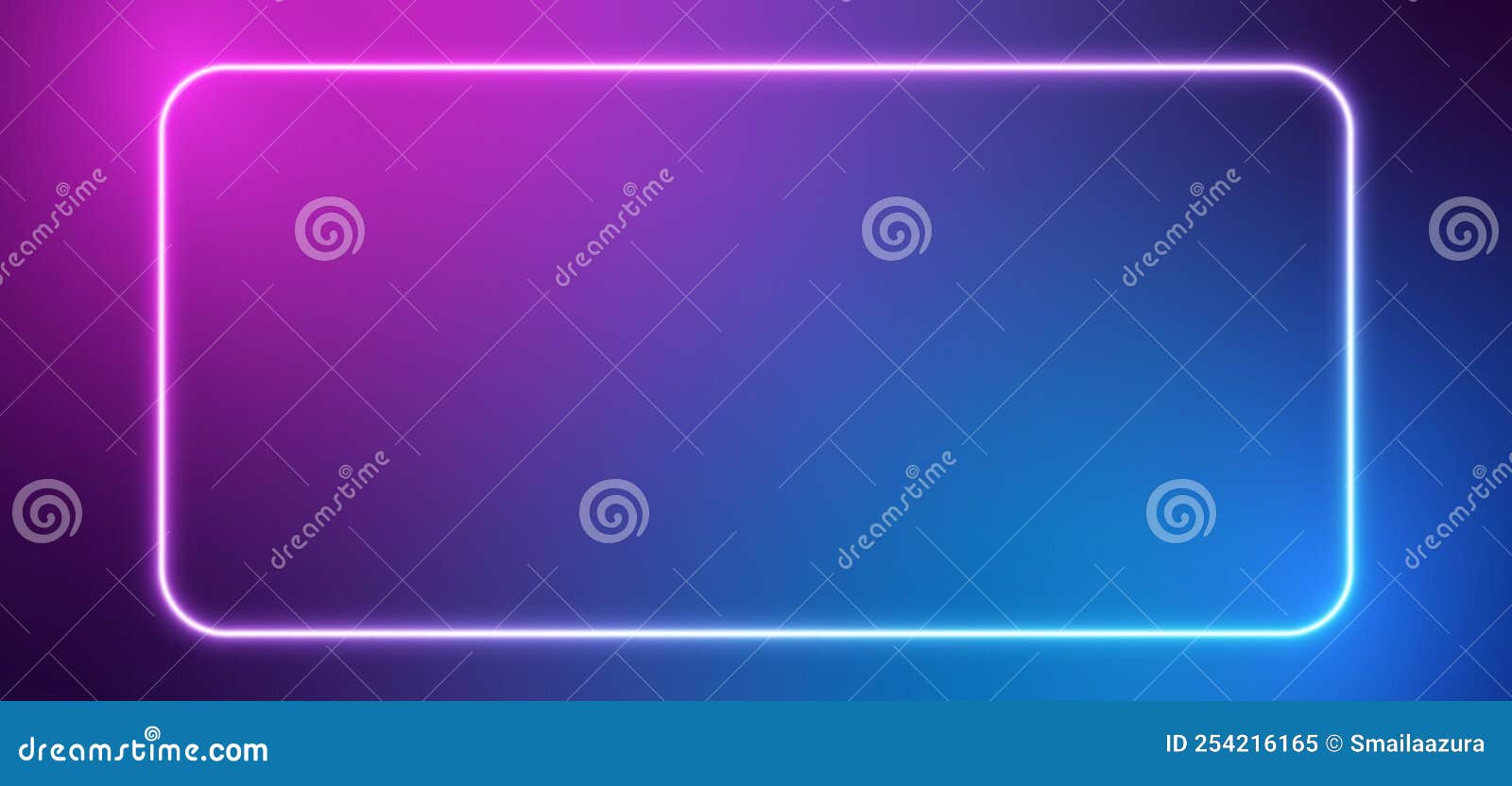 Neon Frame with Blue-pink Gradient. Rectangular Glowing Border Stock Vector - Illustration of ...