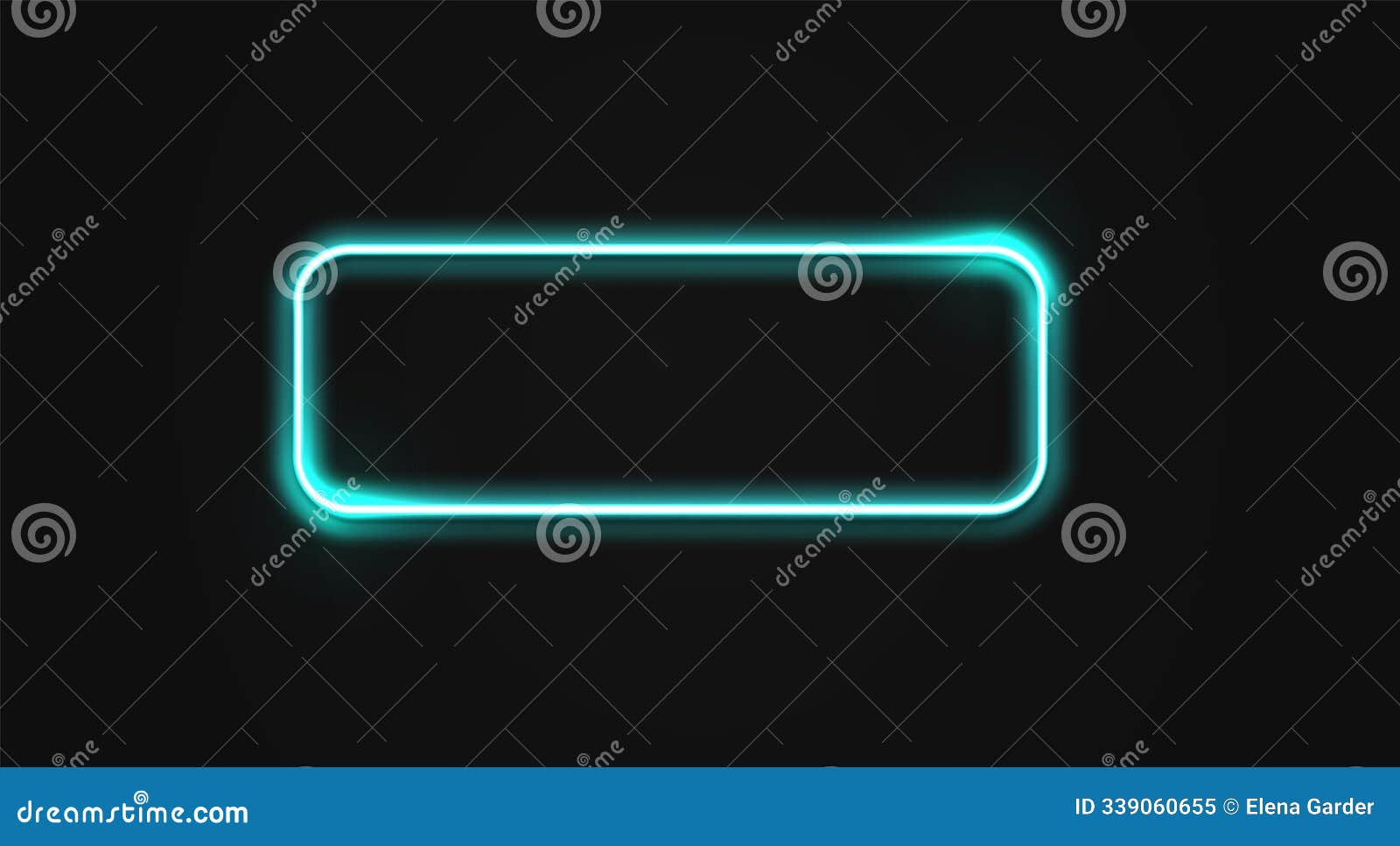 Neon Frame Blue Rectangle Set. Glowing Colorful Rectangular Border ...