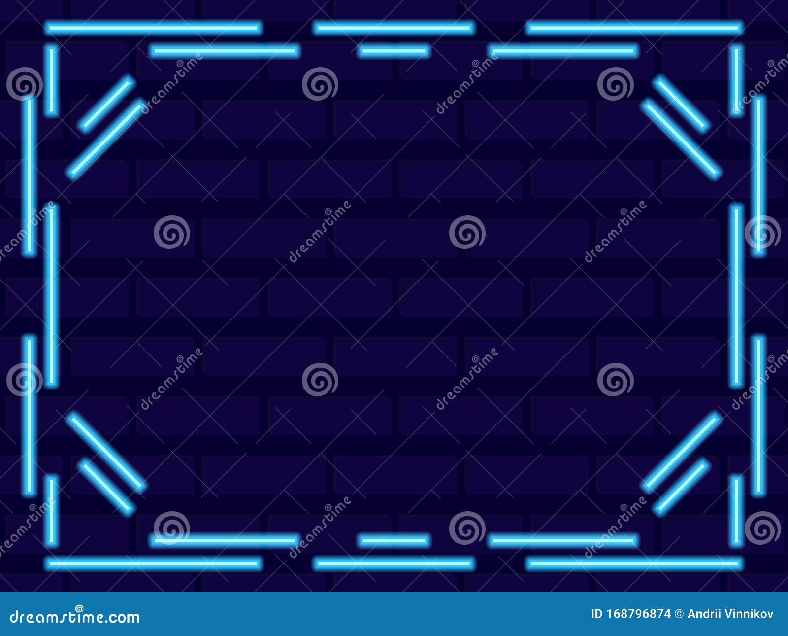 Neon Frame. the Effect of a Neon Lamp. Linear Border 80s Style. Design ...