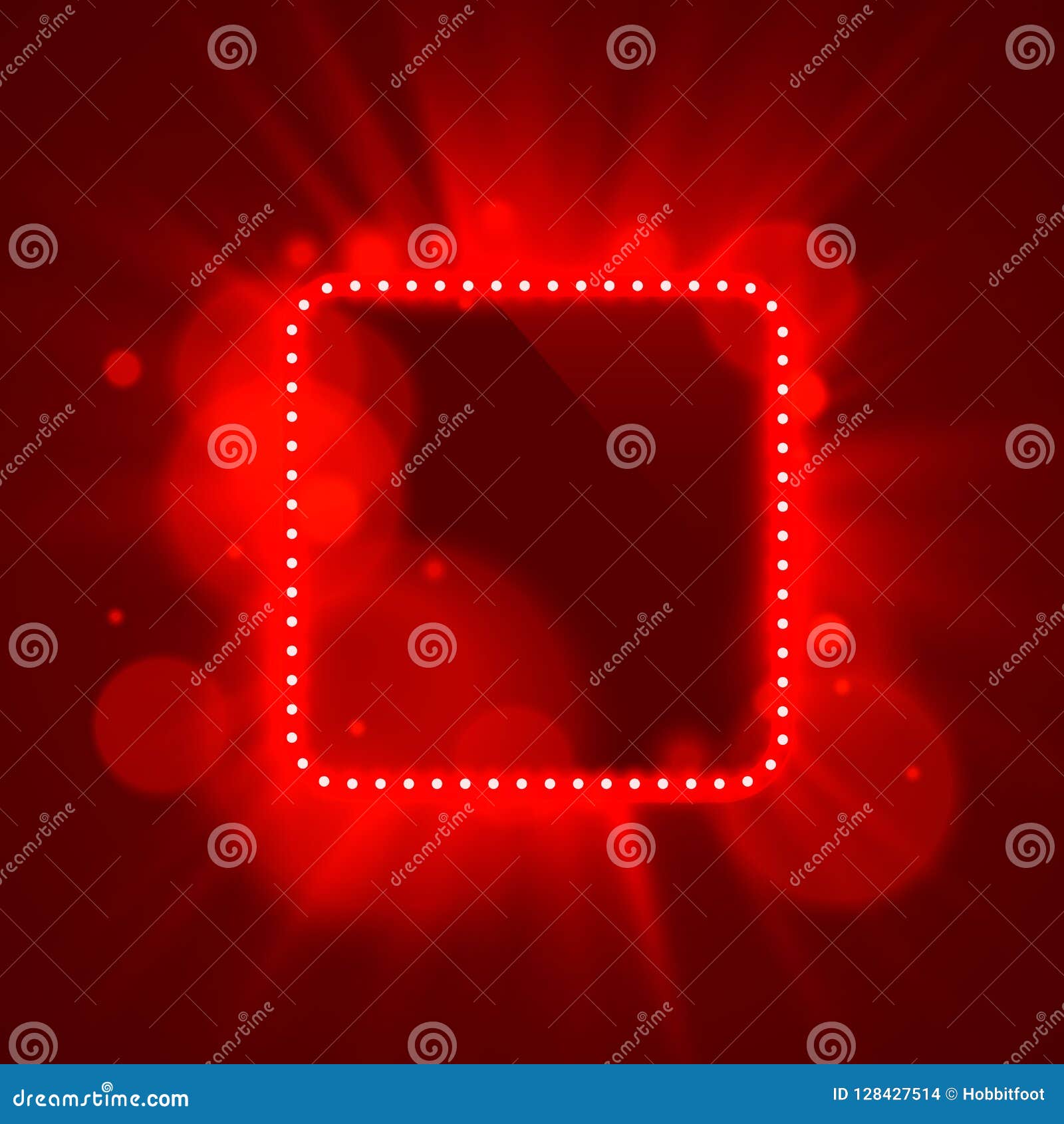 Neon frame light color red stock vector. Illustration of bright - 128427514