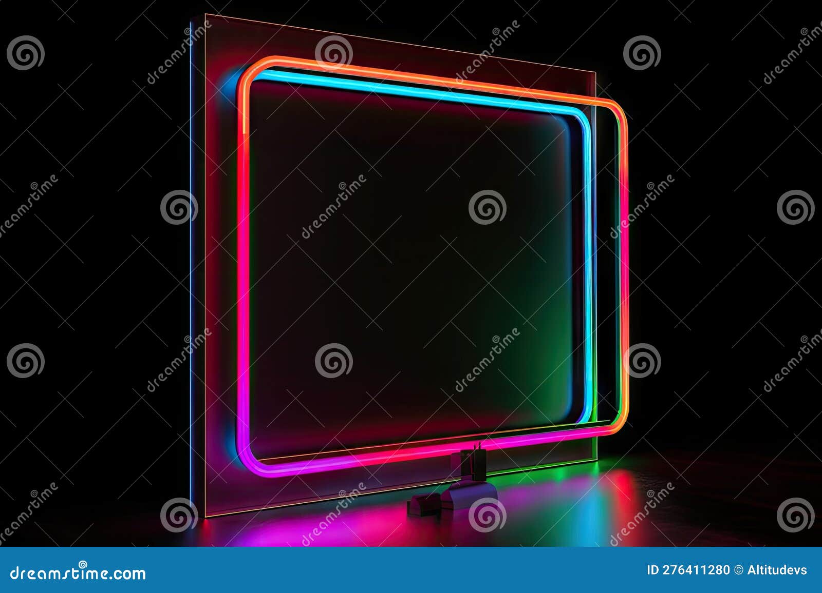 Neon Frame Mockup with a Black Background, Showcasing the Pop of Color ...