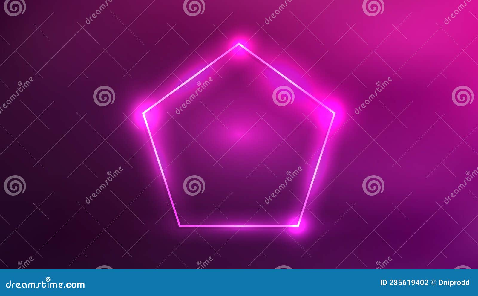 Neon Frame in Pentagon Form with Shining Effects Stock Vector ...