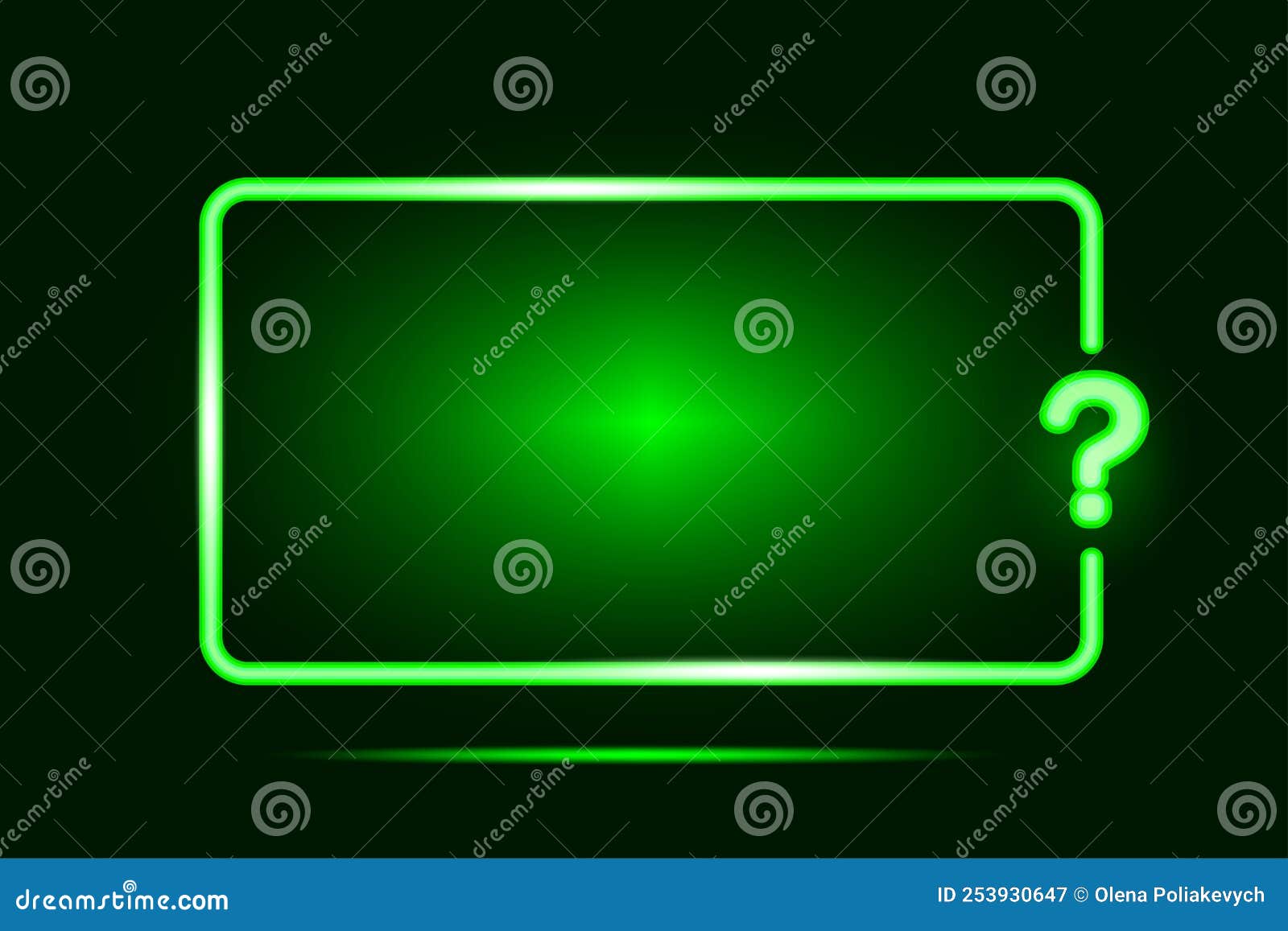 Neon Frame Question. Question Mark Isolated. Vector Illustration. Stock ...