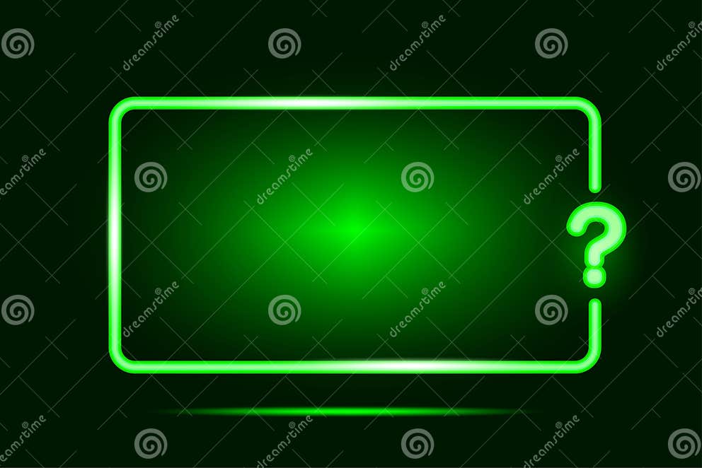 Neon Frame Question. Question Mark Isolated. Vector Illustration. Stock ...