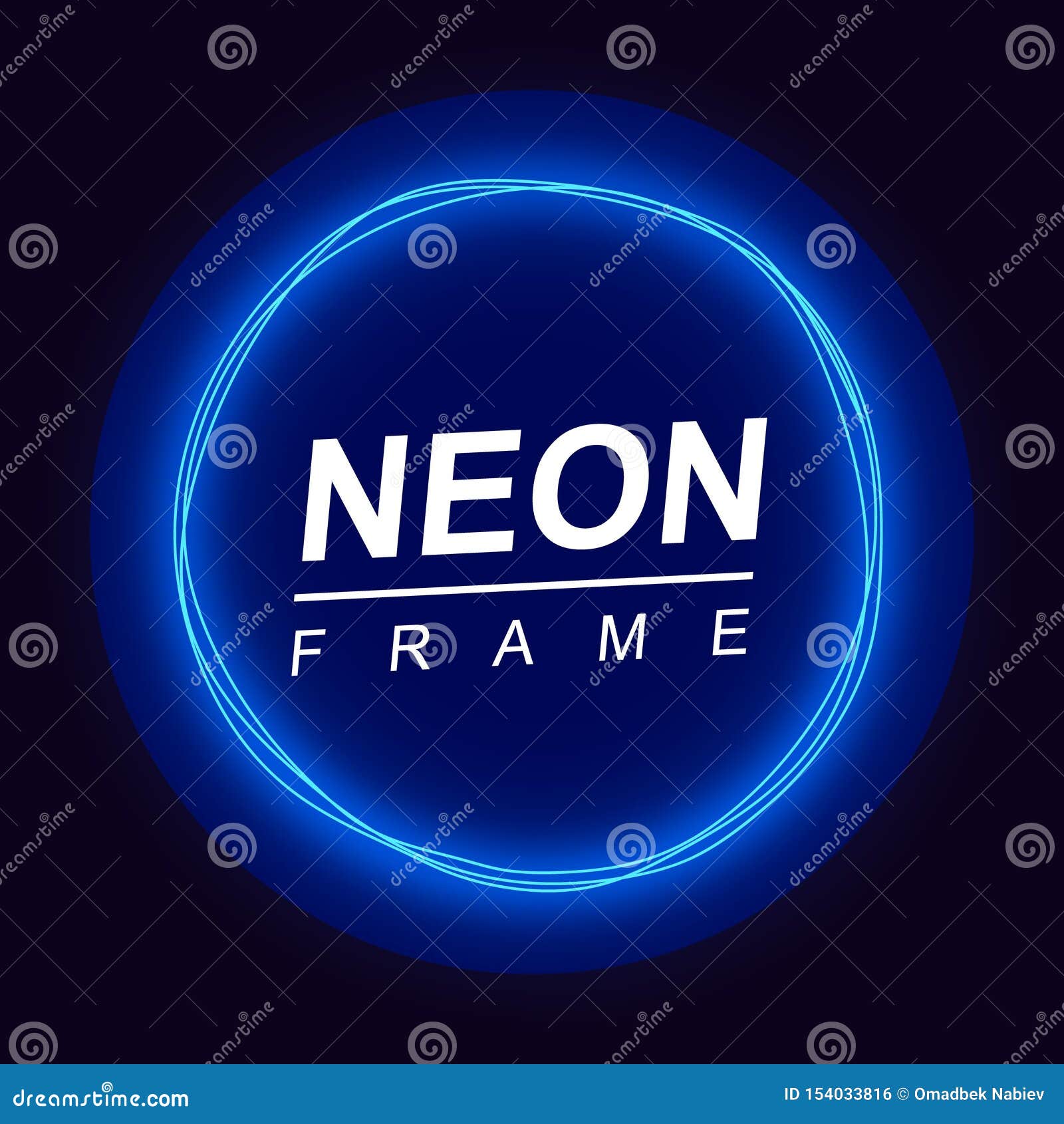 Neon frame round shape. stock vector. Illustration of button - 154033816