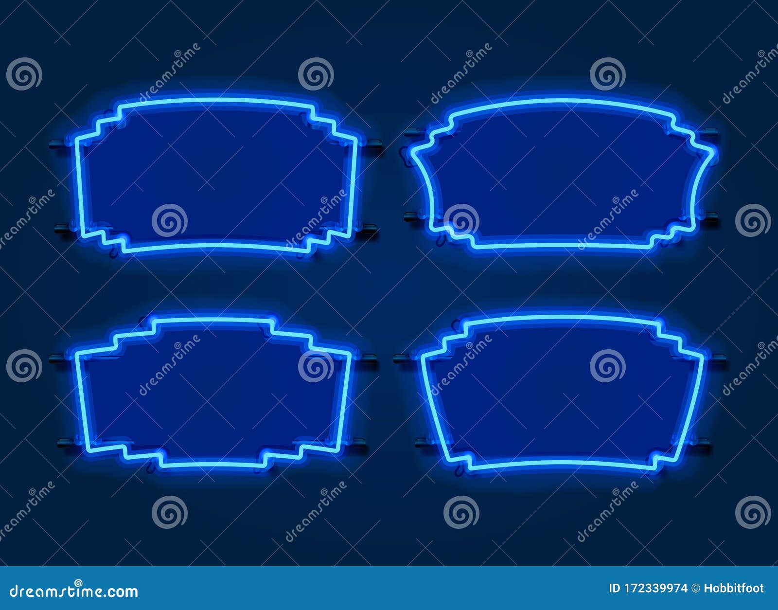 Neon Frame Set Collection. Template Design Element Stock Vector ...