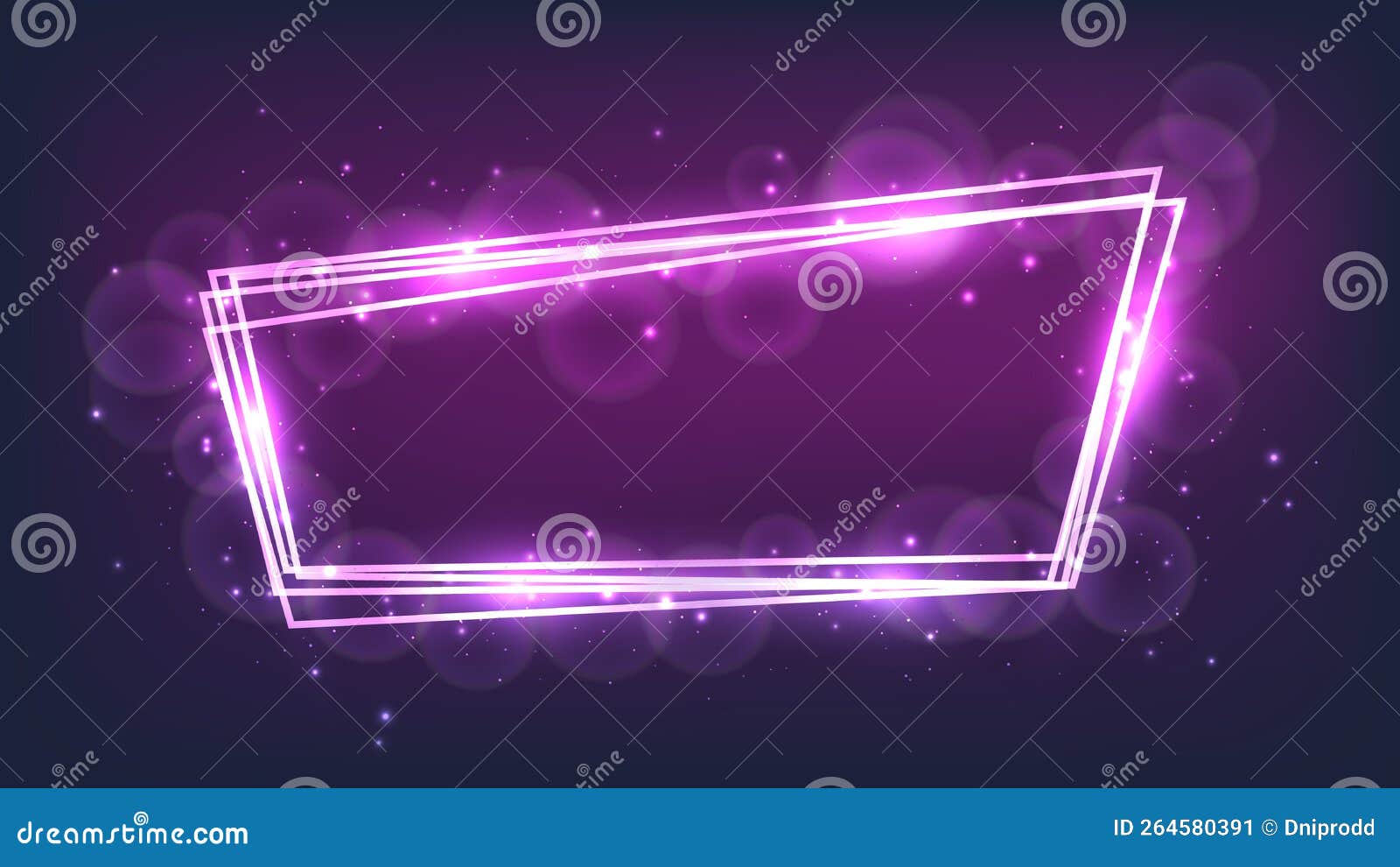 Neon Frame with Shining Effects and Sparkles Stock Vector ...