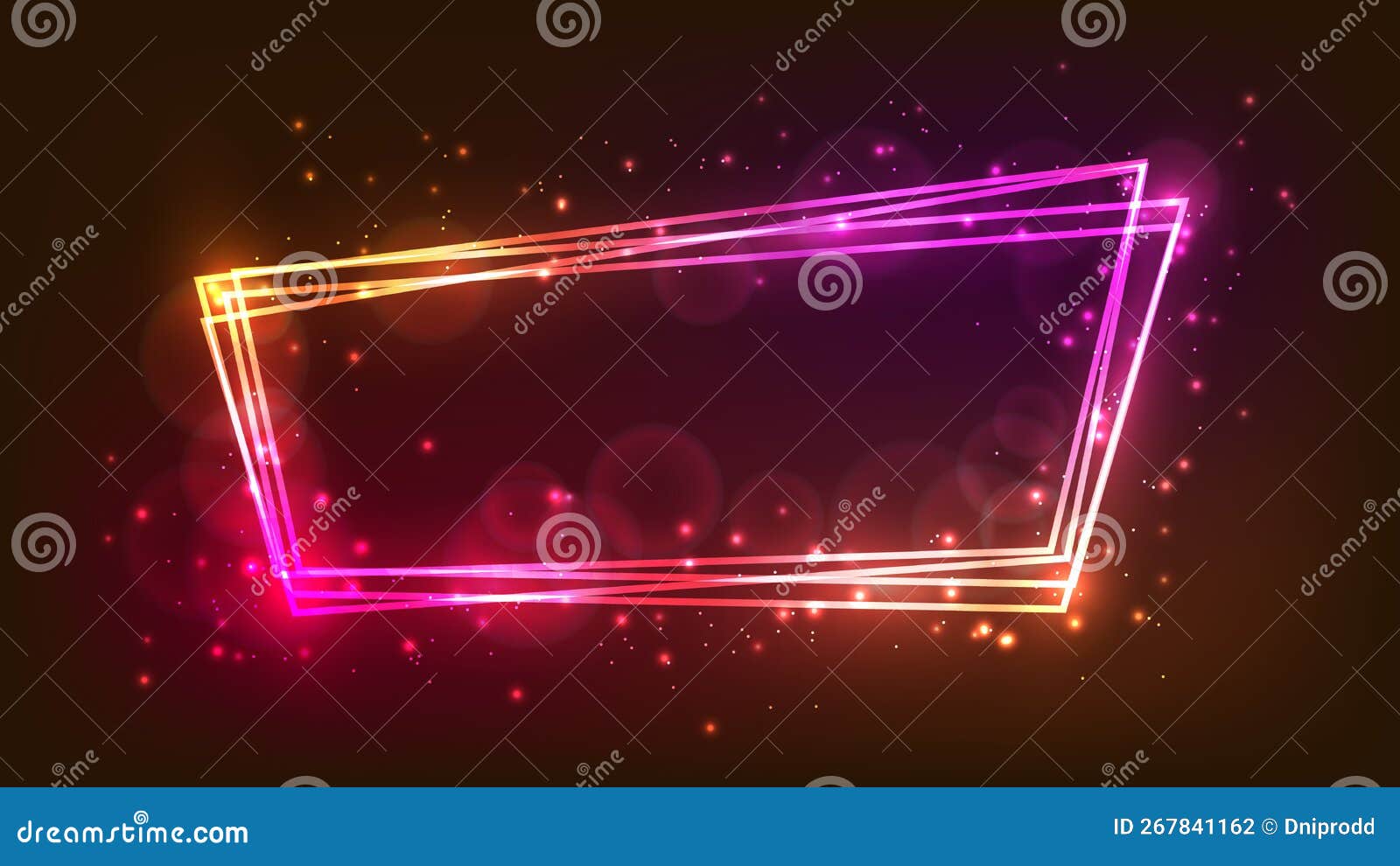 Neon Frame with Shining Effects and Sparkles Stock Vector ...