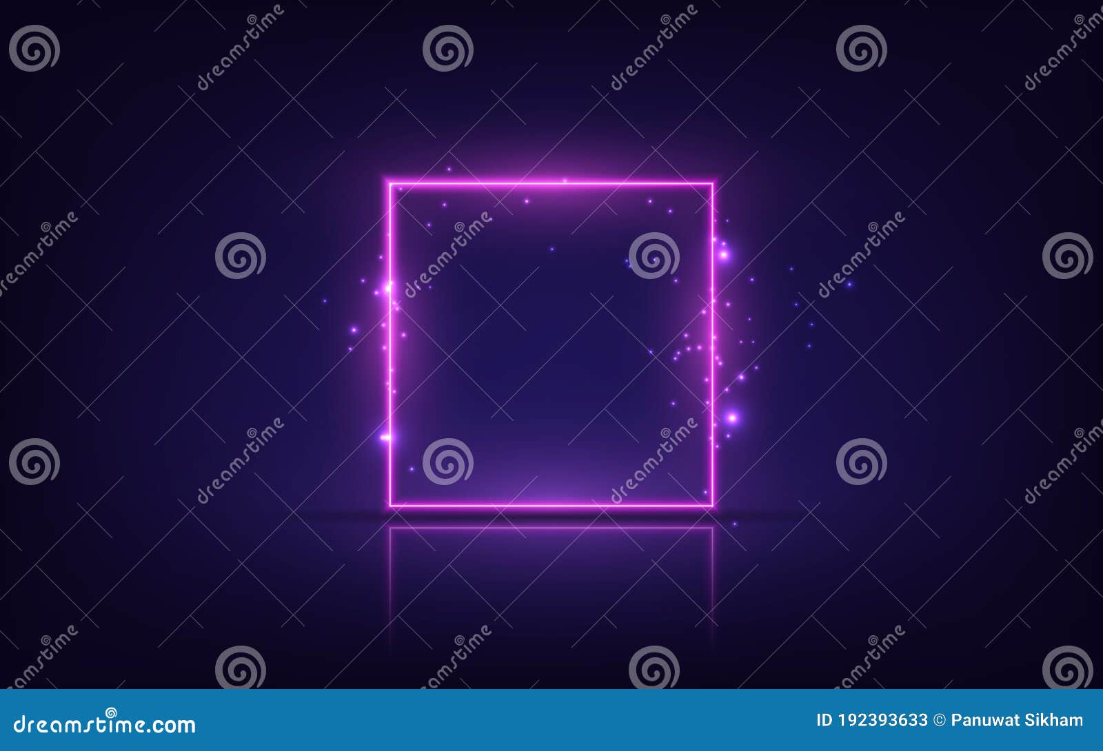 Neon Frame. Shining Square Banner Stock Vector - Illustration of eps10 ...