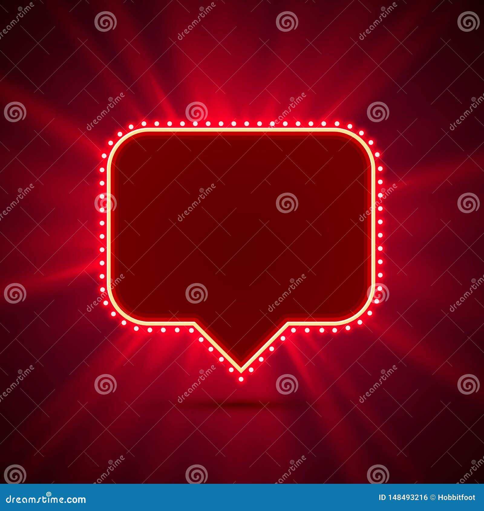 Neon Frame Sign in the Shape of a Chat. Stock Vector - Illustration of ...