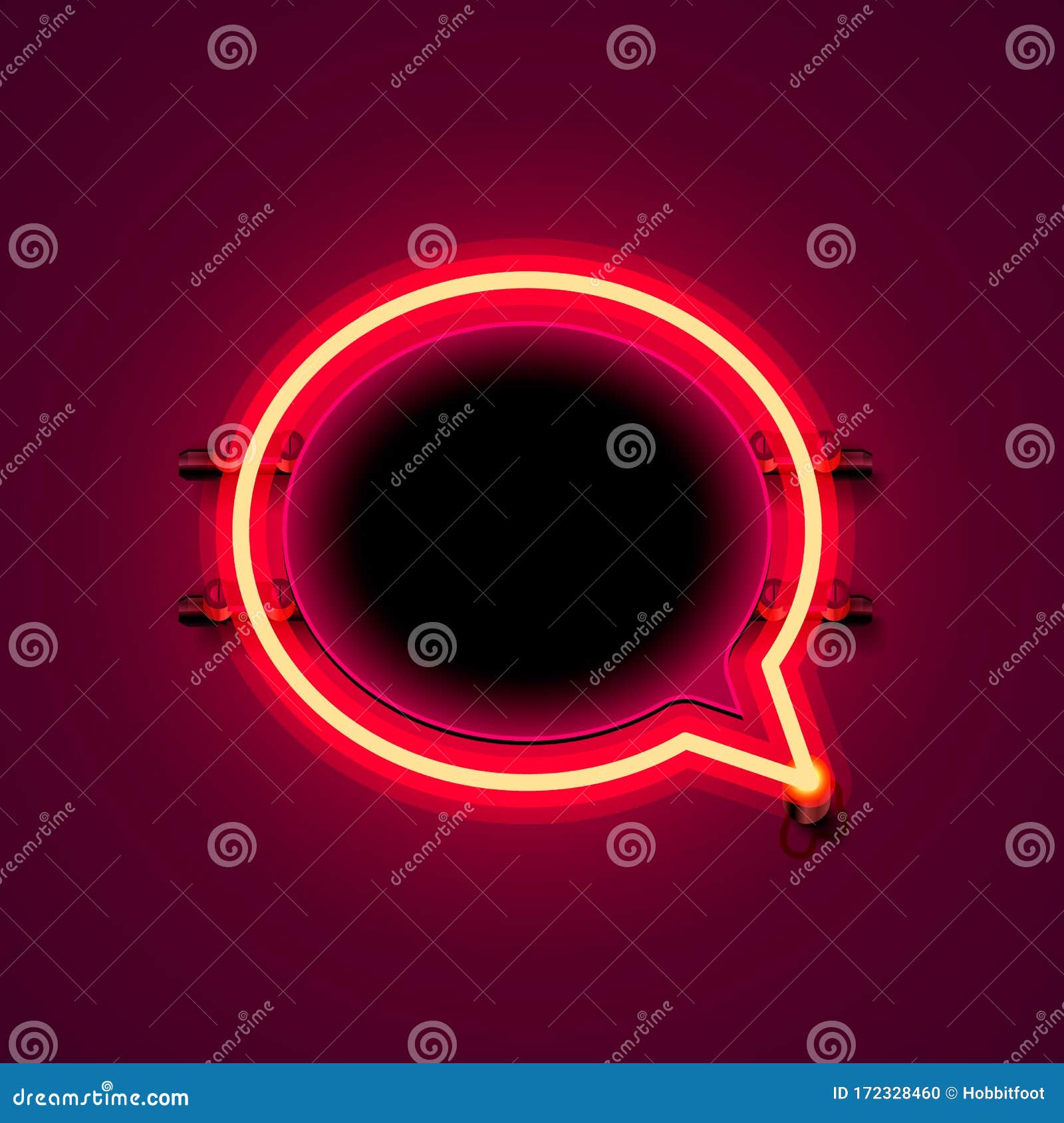 Neon Frame Sign in the Shape of a Chat. Template Design Element Stock ...