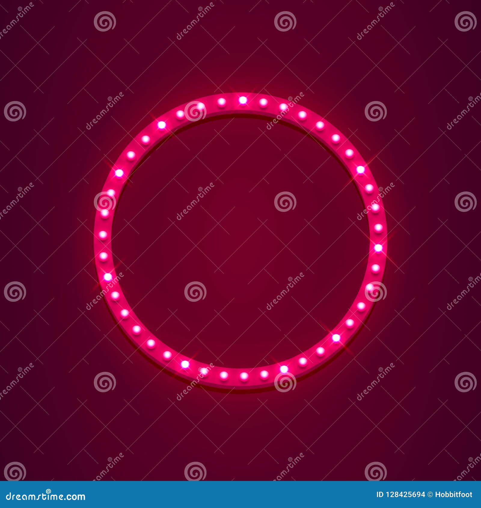 Neon Frame Sign in the Shape of a Circle. Stock Vector - Illustration ...