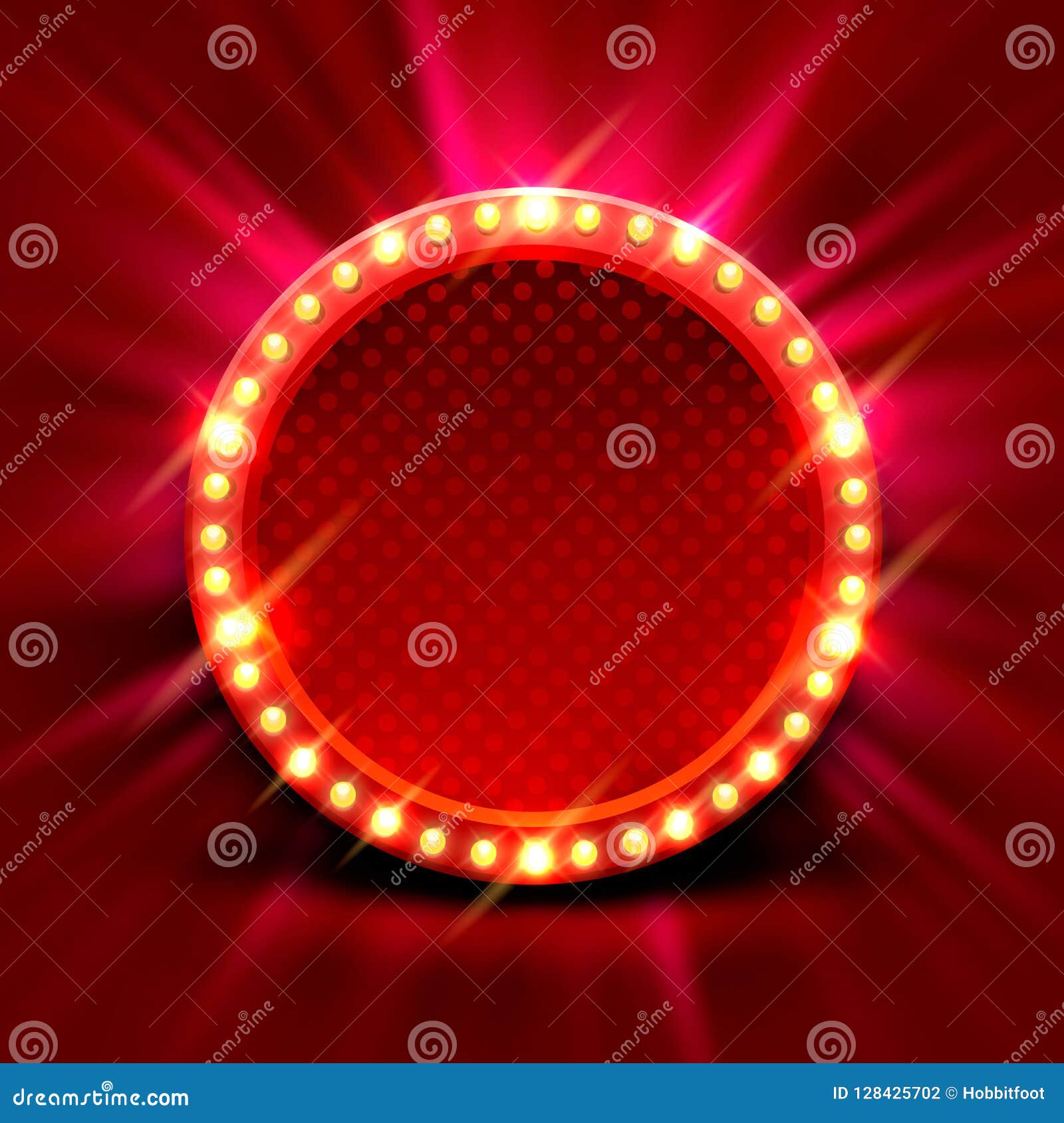 Neon Frame Sign in the Shape of a Circle. Stock Vector - Illustration ...