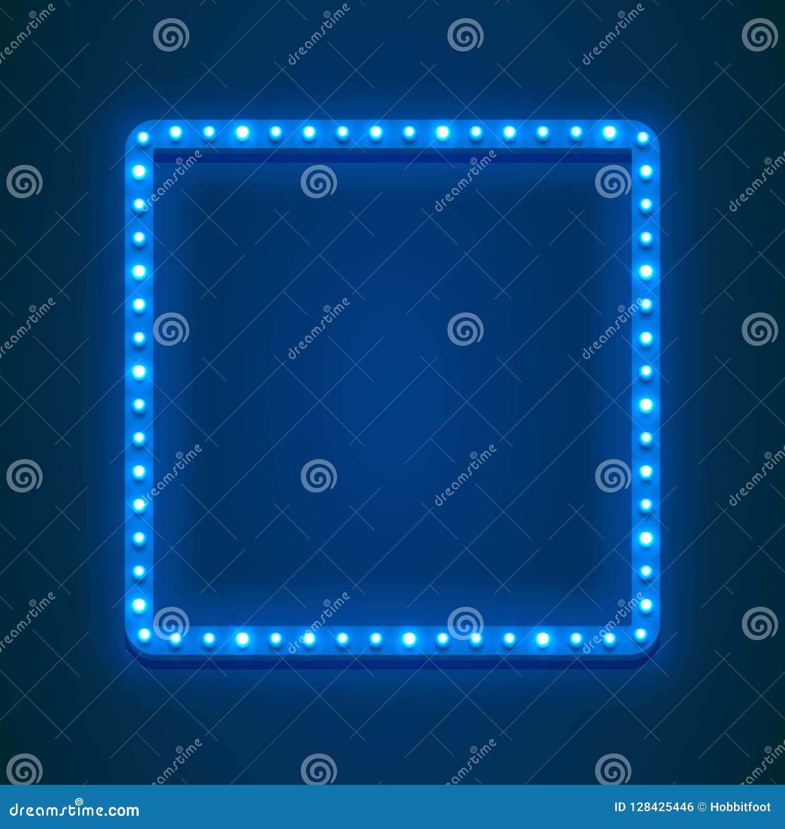 Neon Frame Sign in the Shape of a Square. Stock Vector - Illustration ...