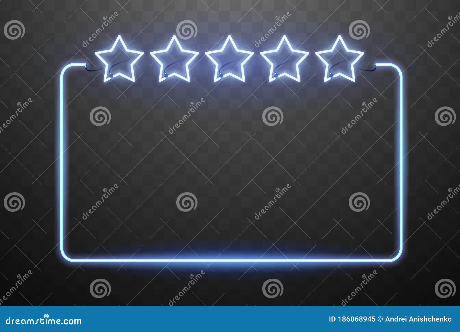 Neon Frame with Stars Template Stock Vector - Illustration of banner ...