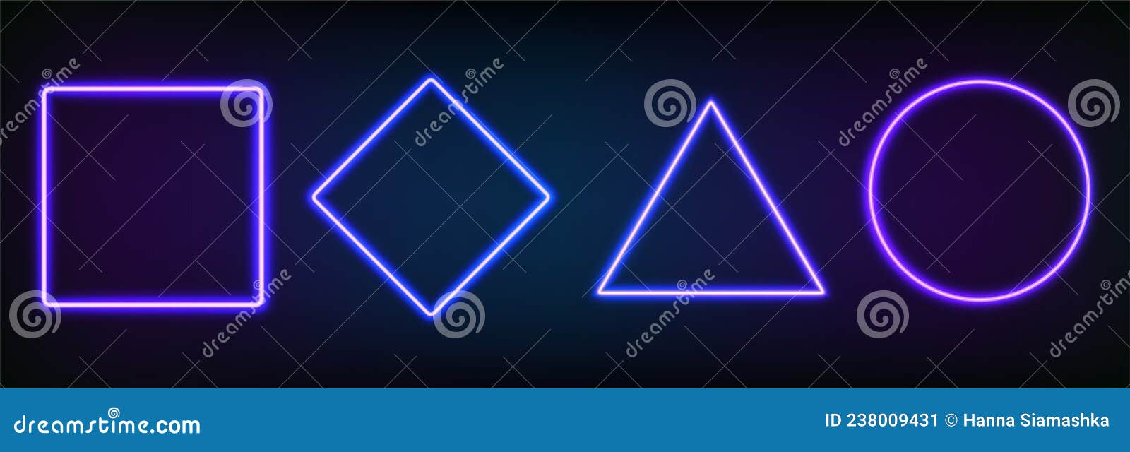 Neon Frames Different Geometric Shapes with Led Backlighting Stock ...
