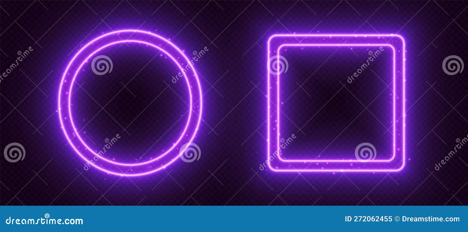 Neon Frames, Glowing Borders with Sparkles, Purple Led Circle and ...