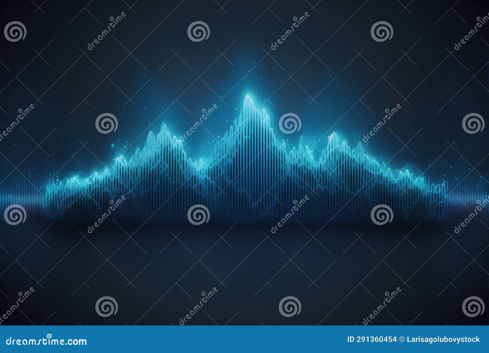 Neon Frequency Music Equalizer Blue Light Waveform Generative Ai Stock ...