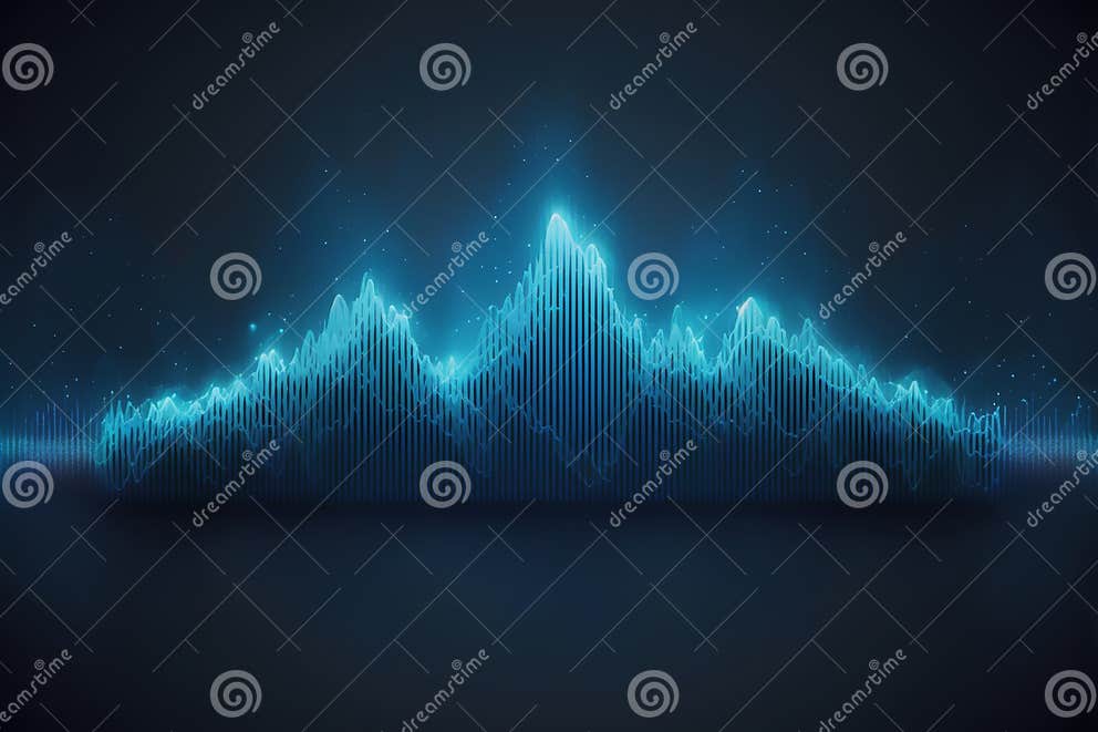Neon Frequency Music Equalizer Blue Light Waveform Generative Ai Stock ...