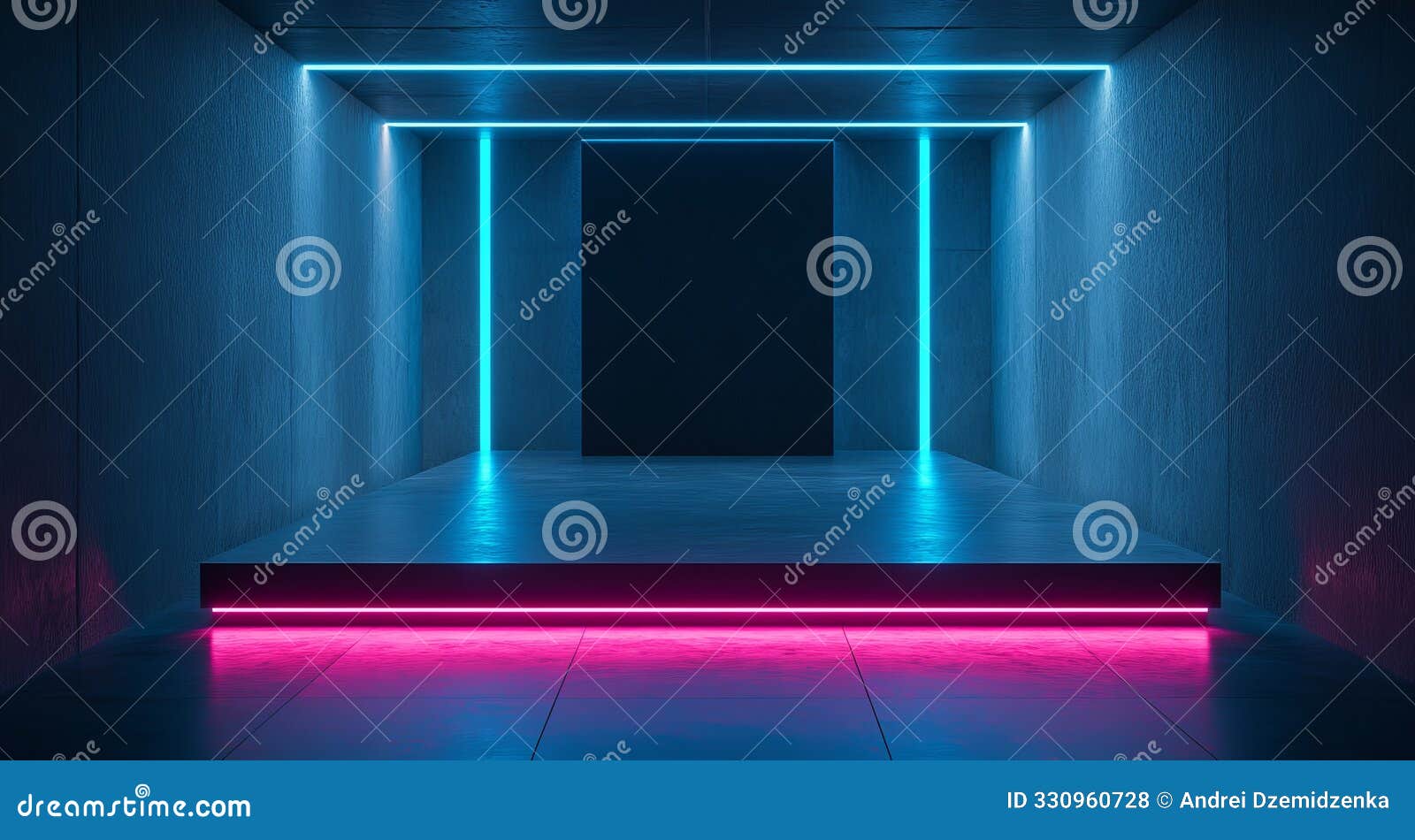 Neon Futuristic Cube. Animation. High-Tech Background With Neon Cube ...
