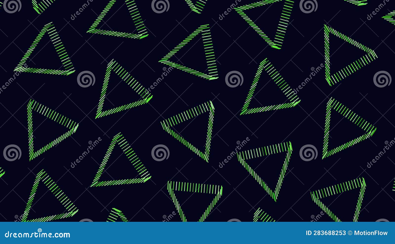 Neon Futuristic Triangles Pattern with Rainbow Lines on Black Gradient ...