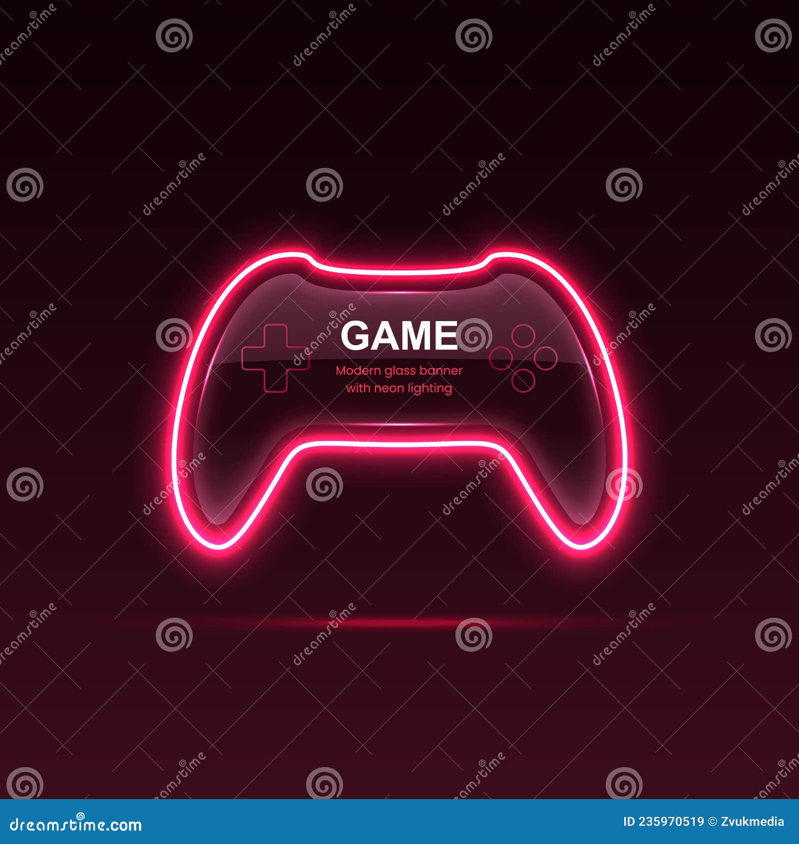 Neon Game Controller. Gaming Gamepad. Vector Eps10. Stock Vector ...