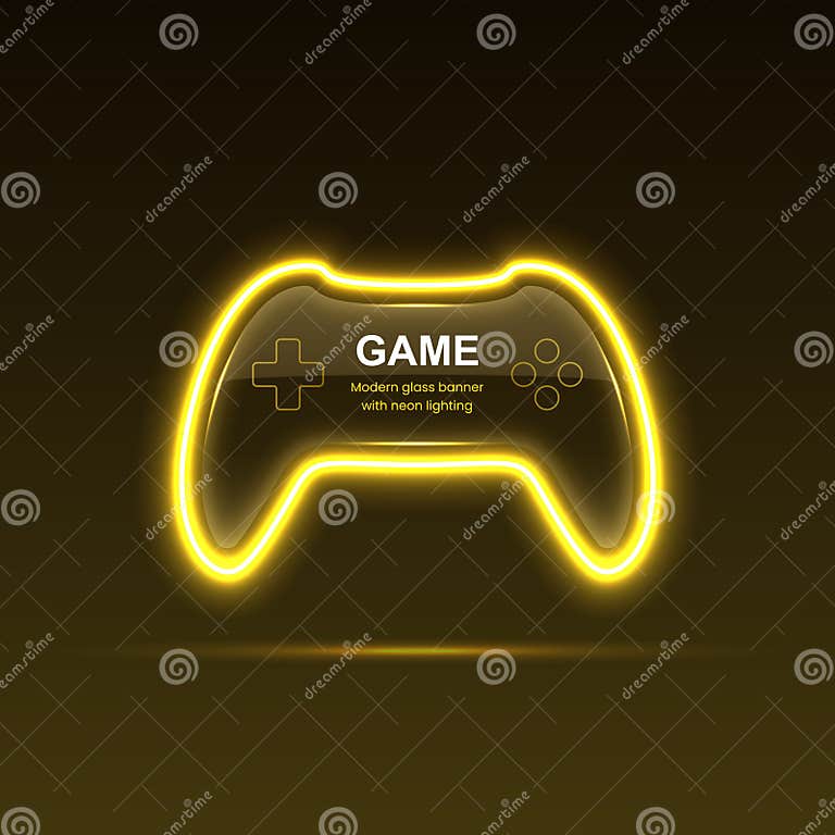 Neon Game Controller. Gaming Gamepad. Vector Eps10. Stock Vector ...