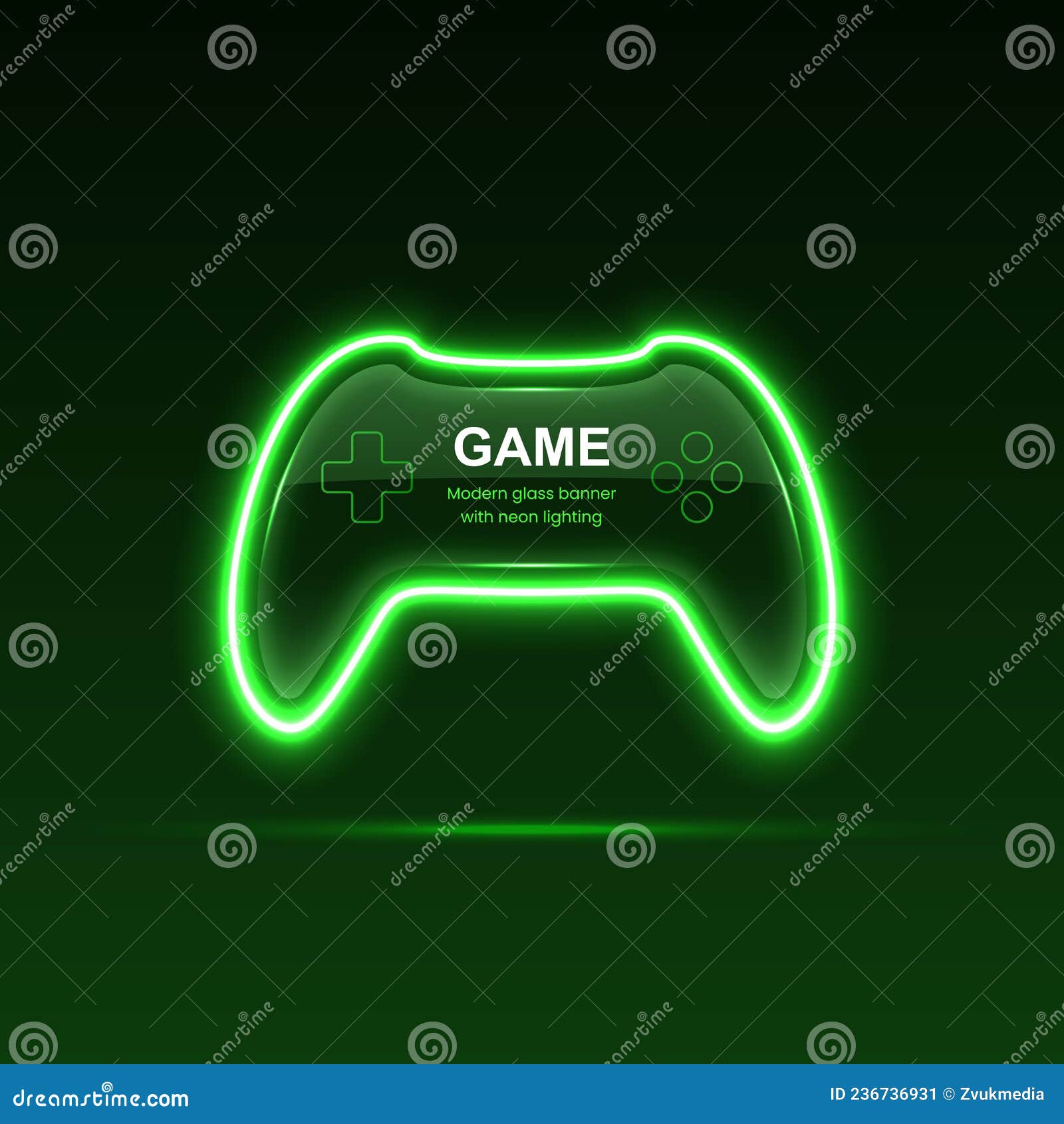 Neon Game Controller. Gaming Gamepad. Vector Eps10. Stock Vector ...