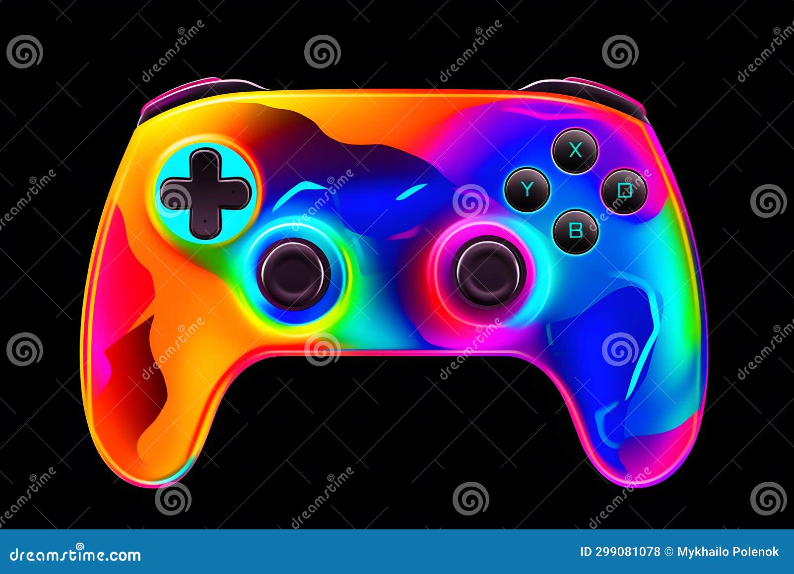 Neon Game Controller or Joystick for Game Console. Neural Network AI ...