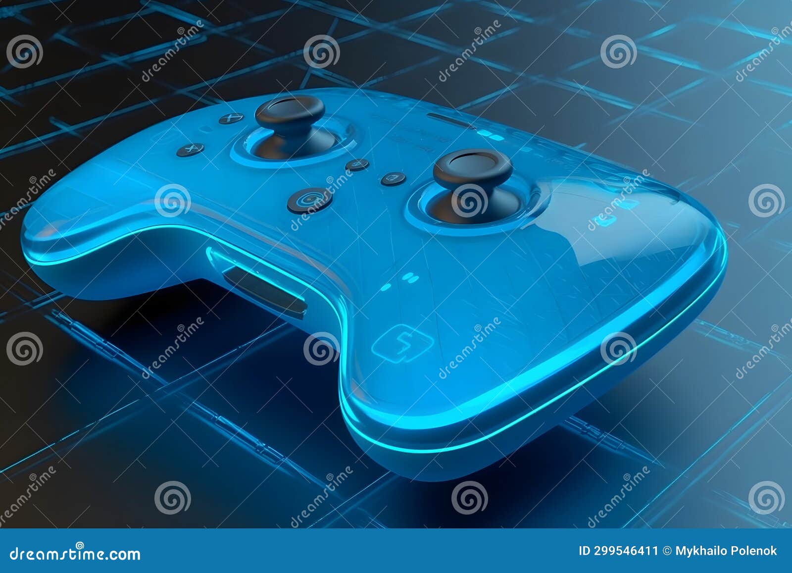 Neon Game Controller or Joystick for Game Console. Neural Network AI ...