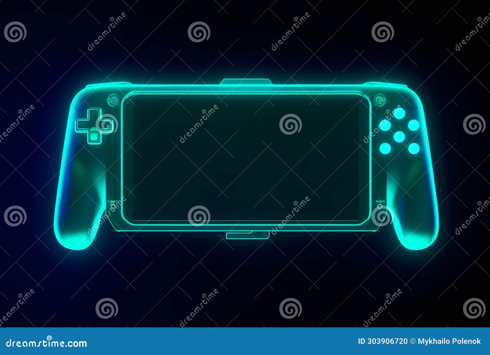 Neon Game Controller or Joystick for Game Console. Neural Network AI ...