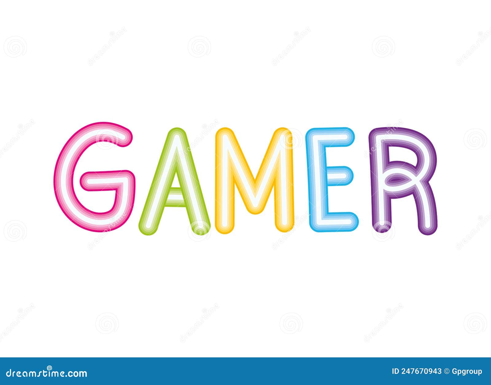 Neon gamer sign stock vector. Illustration of gradient - 247670943