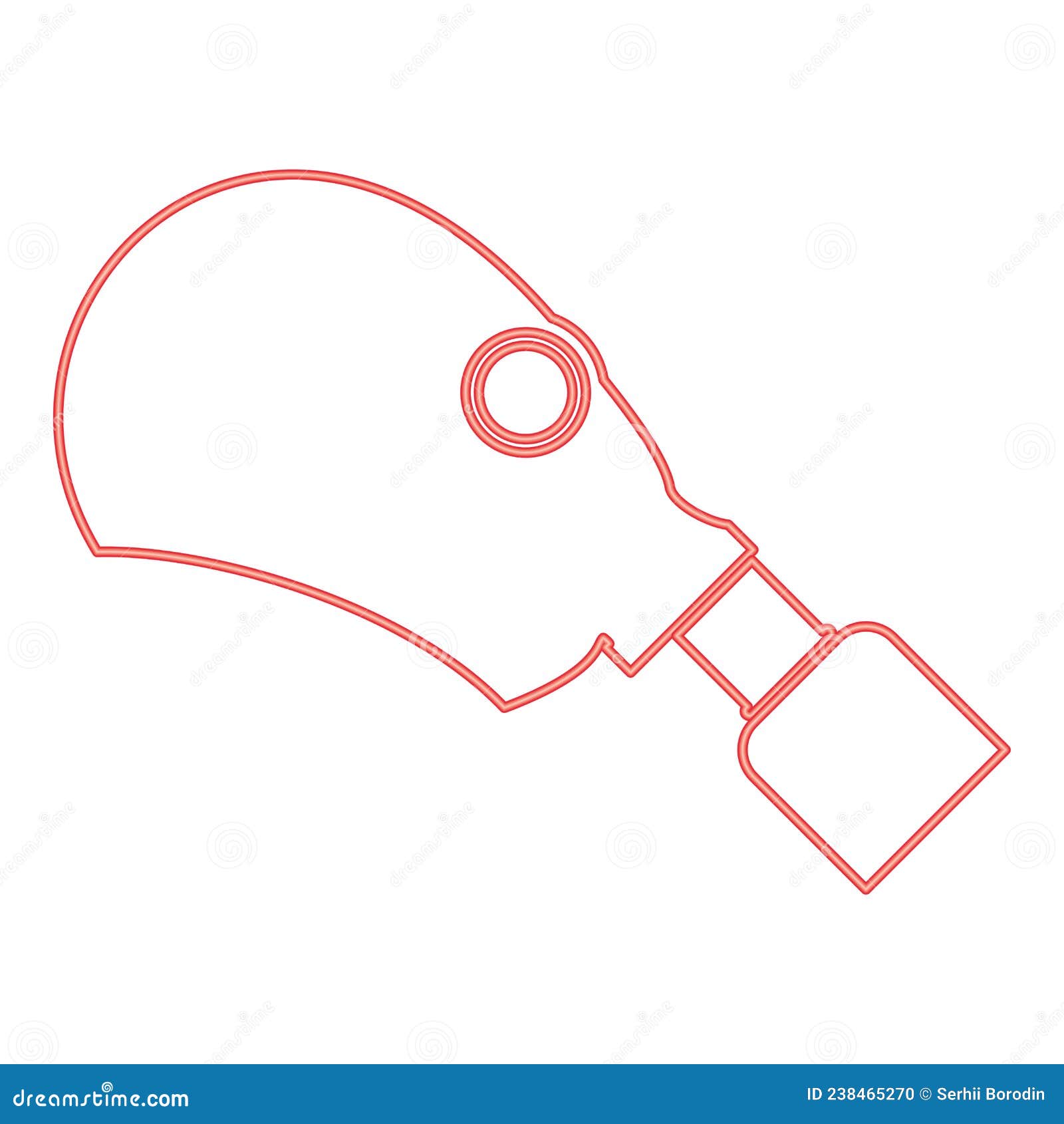 Neon Gasmask Or Inhaler Red Color Vector Illustration Image Flat Style ...