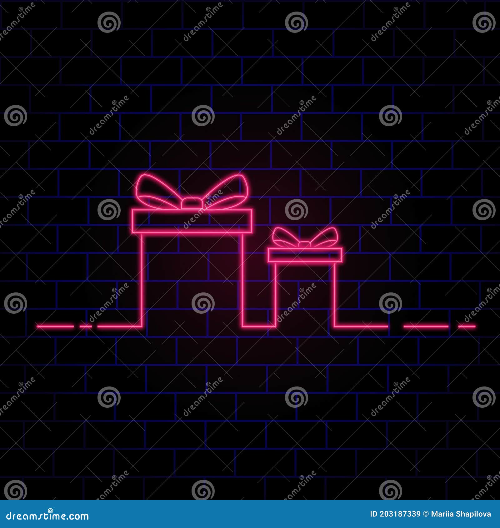 Neon Gift Boxes. Modern Trendy Design Stock Vector - Illustration of ...